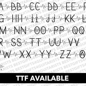 Heartbeat Lifeline Font SVG, Heartbeat Font for Cricut, Heartbeat Font ...