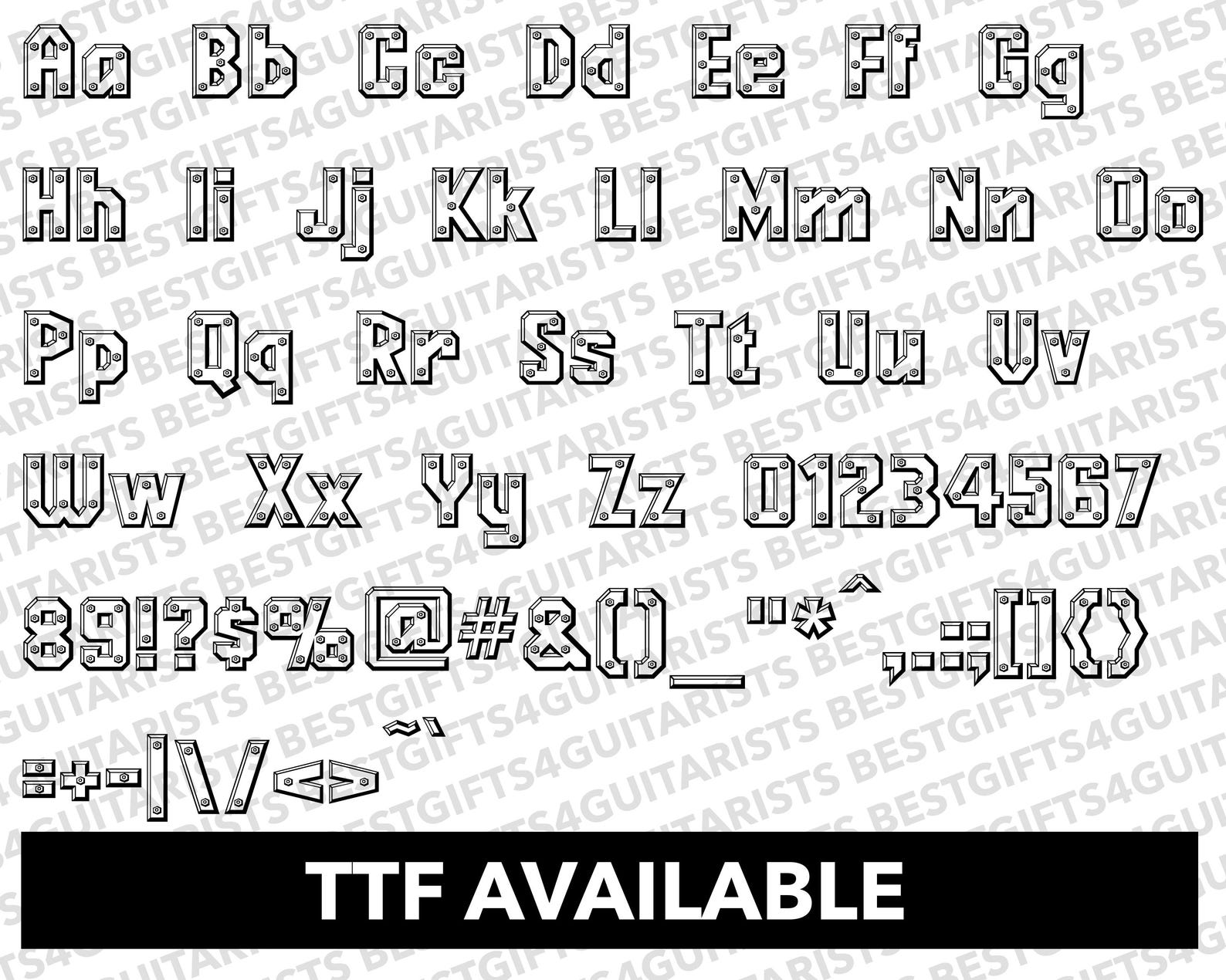 Metal Worker Font SVG, Metal Font TTF, Mechanic Letters Svg, Png, Jpg ...