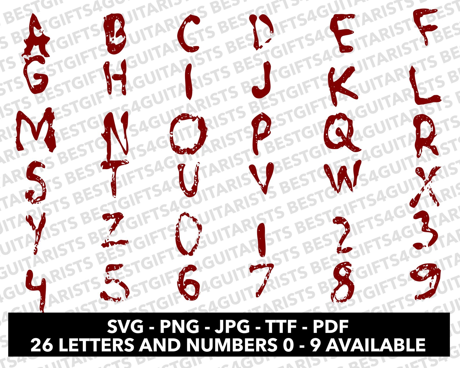 Distressed Blood Font SVG, Distressed Blood Letters, Distressed Blood ...