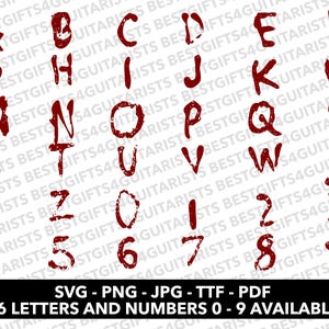 Distressed Blood Font SVG, Distressed Blood Letters, Distressed Blood ...