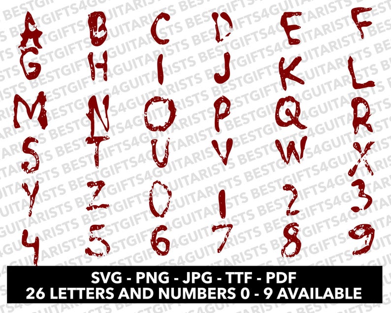 Distressed Blood Font SVG, Distressed Blood Letters, Distressed Blood ...