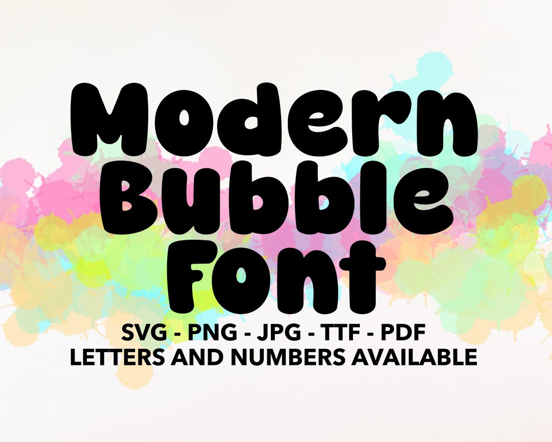 Modern Bubble Font SVG, Bubble Font for Canva, Modern Font SVG, PNG ...