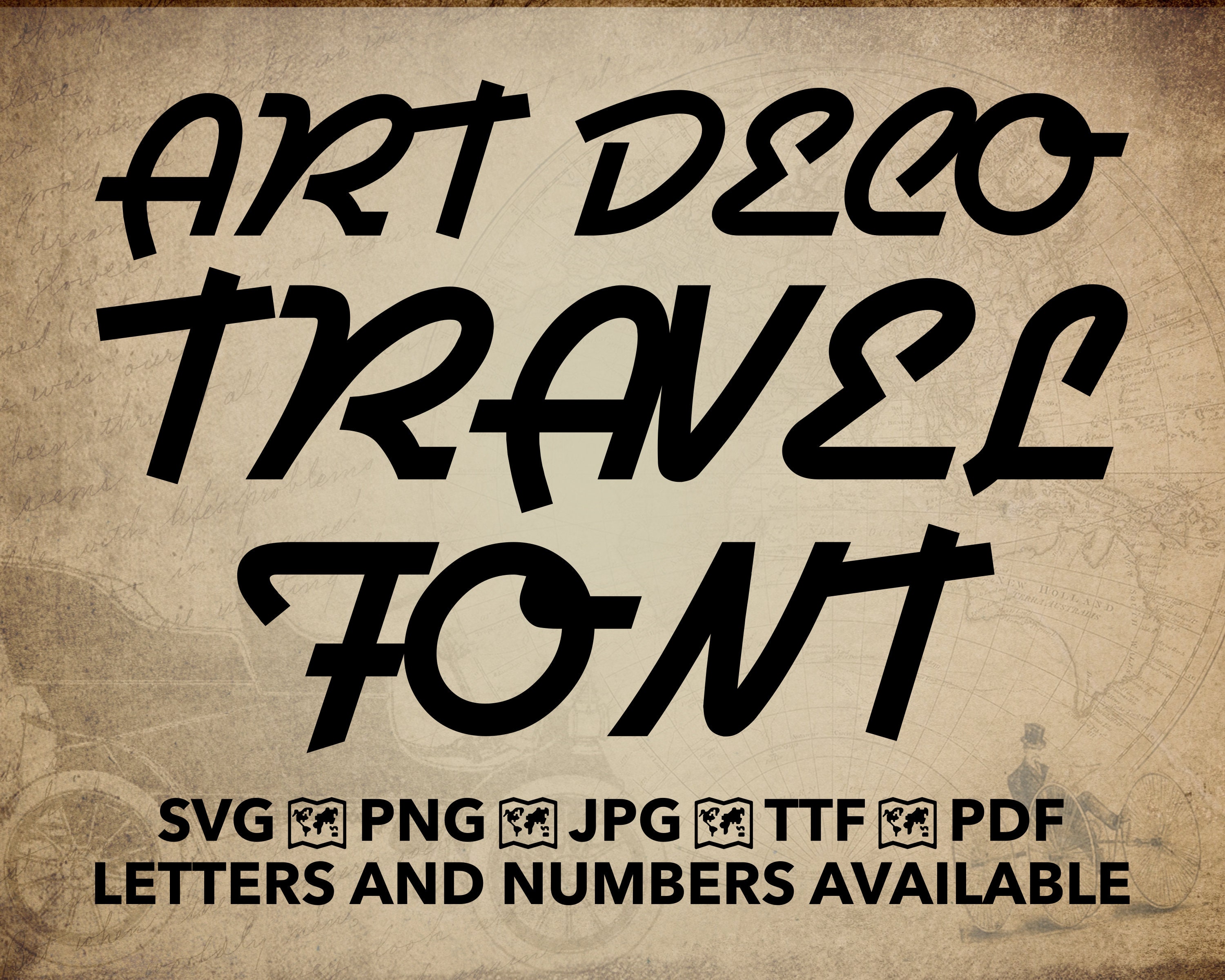 Art Deco Travel Font SVG, Art Deco Travel Font TTF, Art Deco Travel ...
