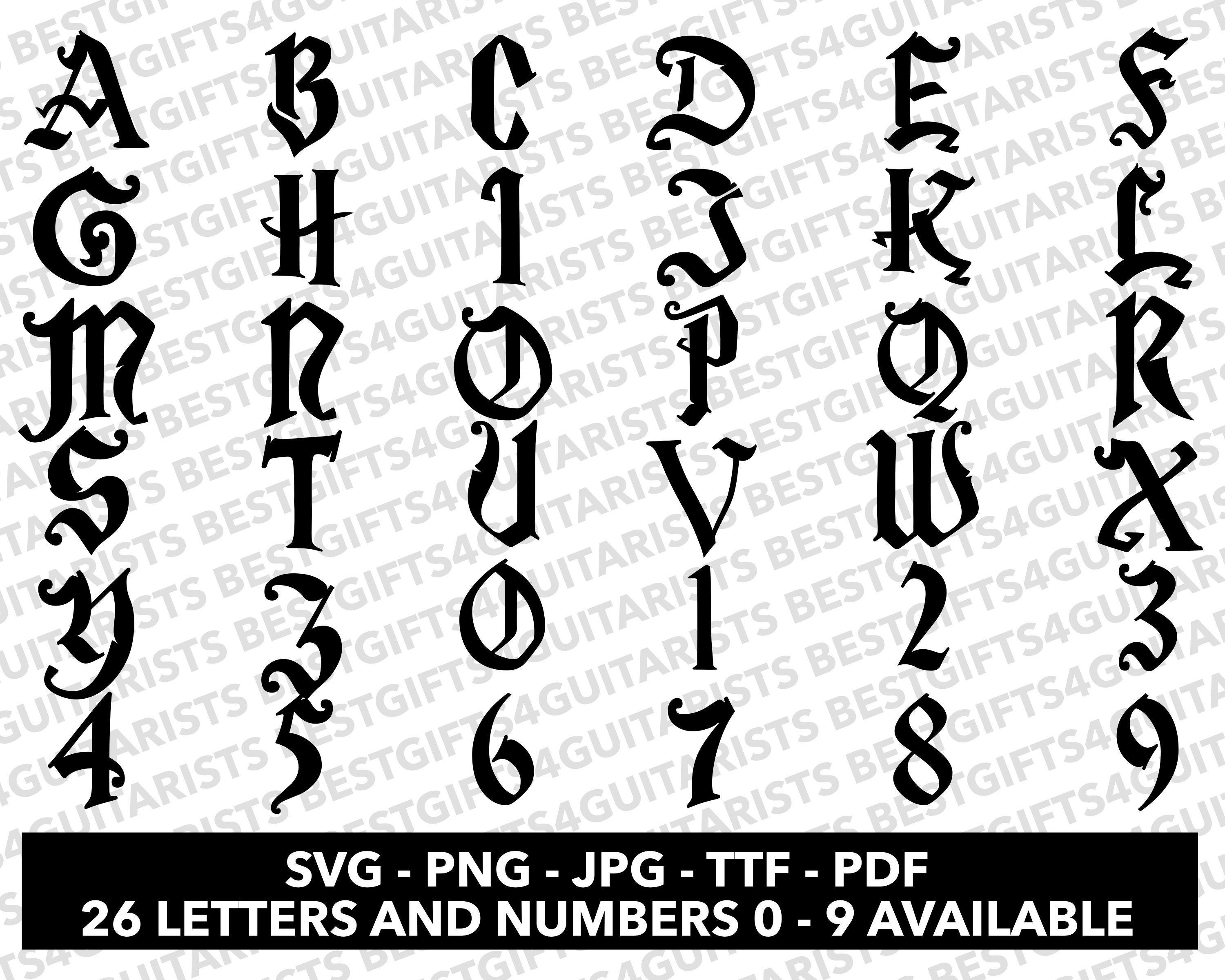 Gothic Old School Font SVG, Gothic Font for Cricut, Gothic Font SVG ...