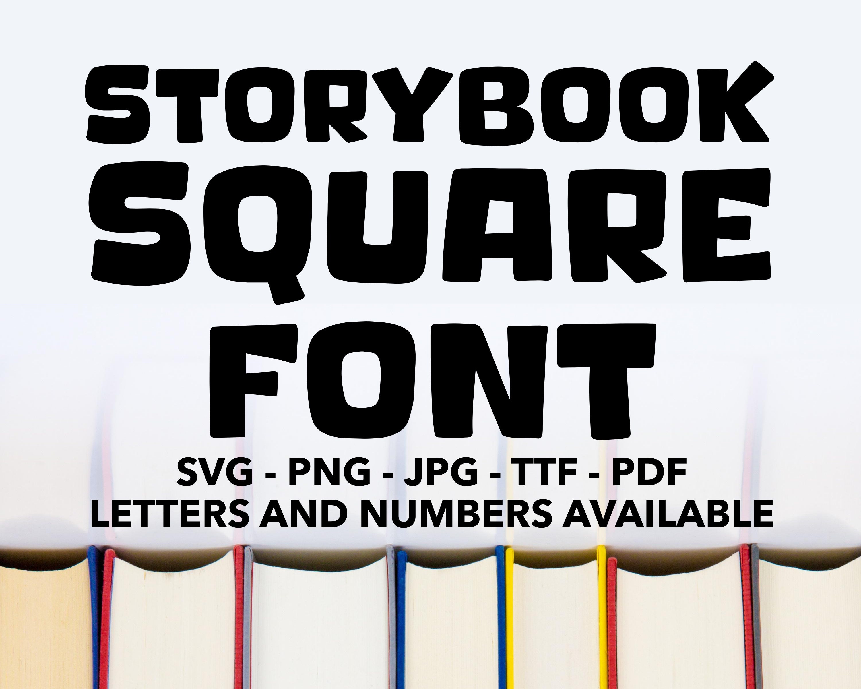 Storybook Square Font SVG - Storybook Font TTF - Old Storybook Font ...