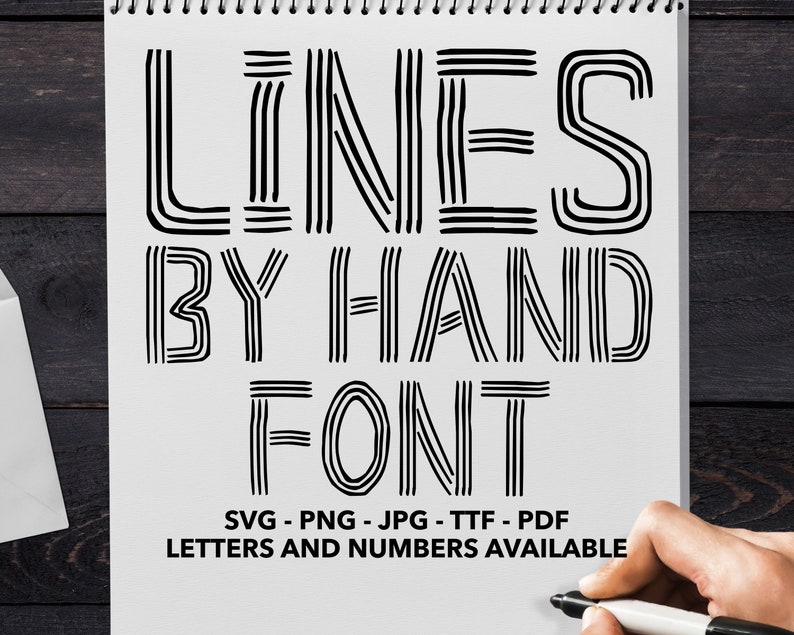 Lines by Hand Font SVG, Line Font for Cricut, Line Font SVG, PNG, Jpg ...