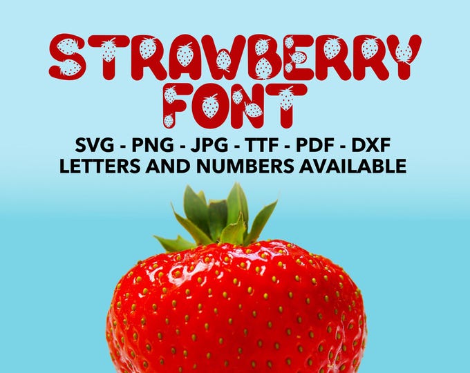 Strawberry Fruit Number Letter Font Alphabet SVG Cut File Cricut ...