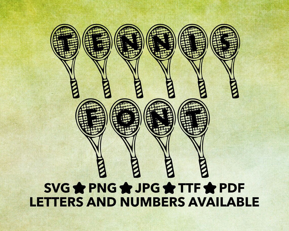Tennis Font SVG, Tennis Font for Cricut, Sports Font SVG, PNG, Jpg, Ttf ...