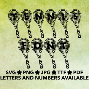 Tennis Font SVG, Tennis Font for Cricut, Sports Font SVG, PNG, Jpg, Ttf ...