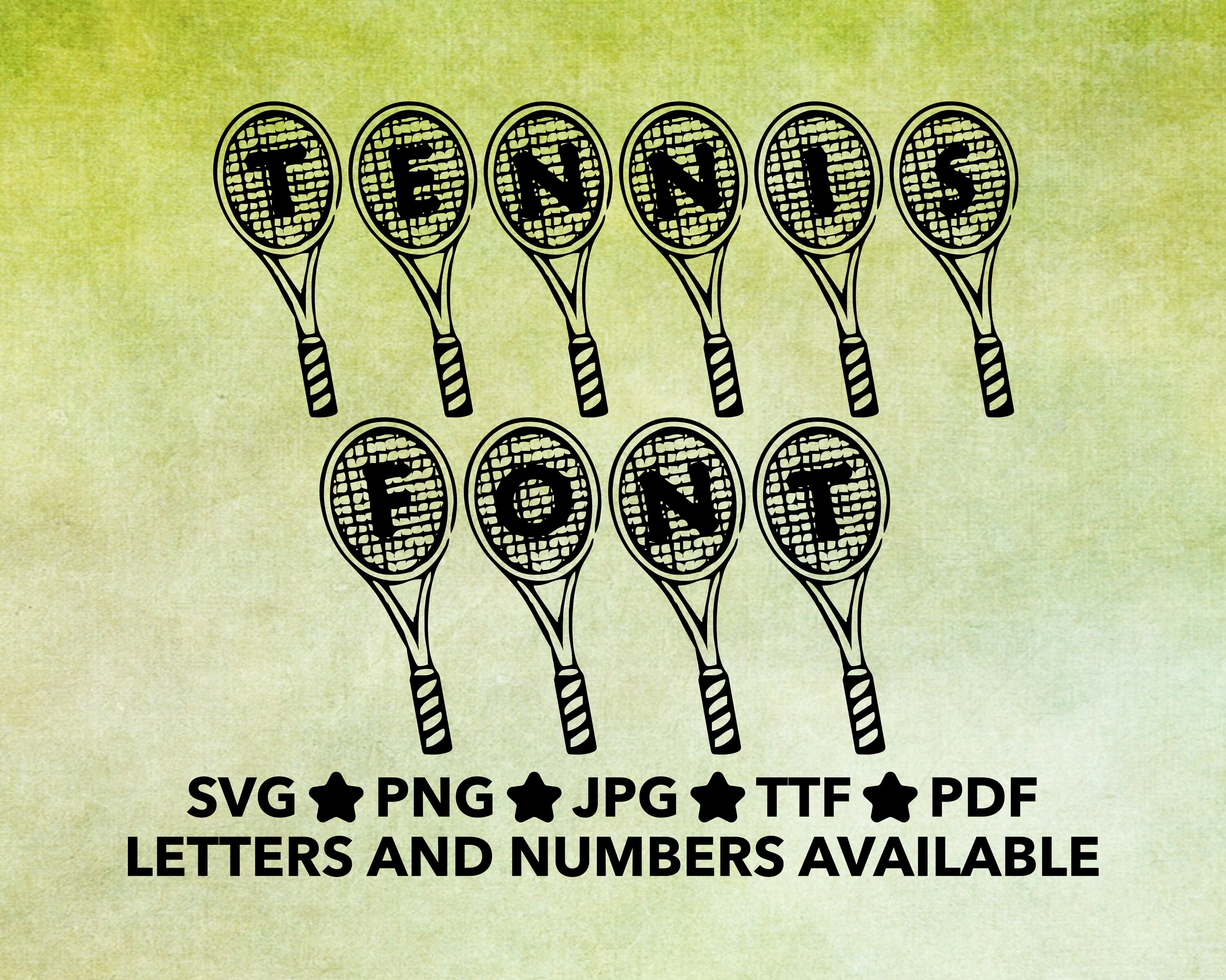 Tennis Font SVG, Tennis Font for Cricut, Sports Font SVG, PNG, Jpg, Ttf ...