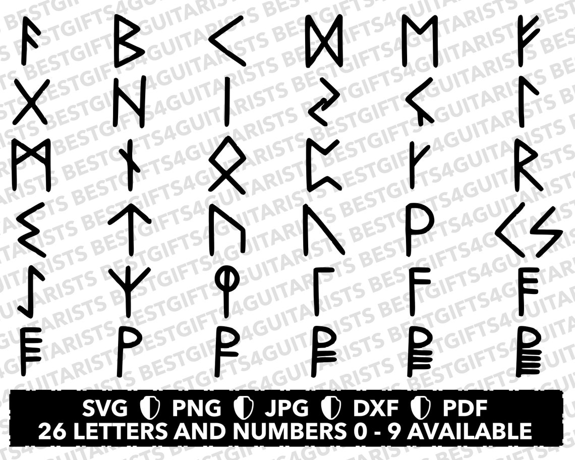 Rune Font SVG, Runic Font PNG, Rune Letters, Rune Numbers Svg, Png, Jpg ...