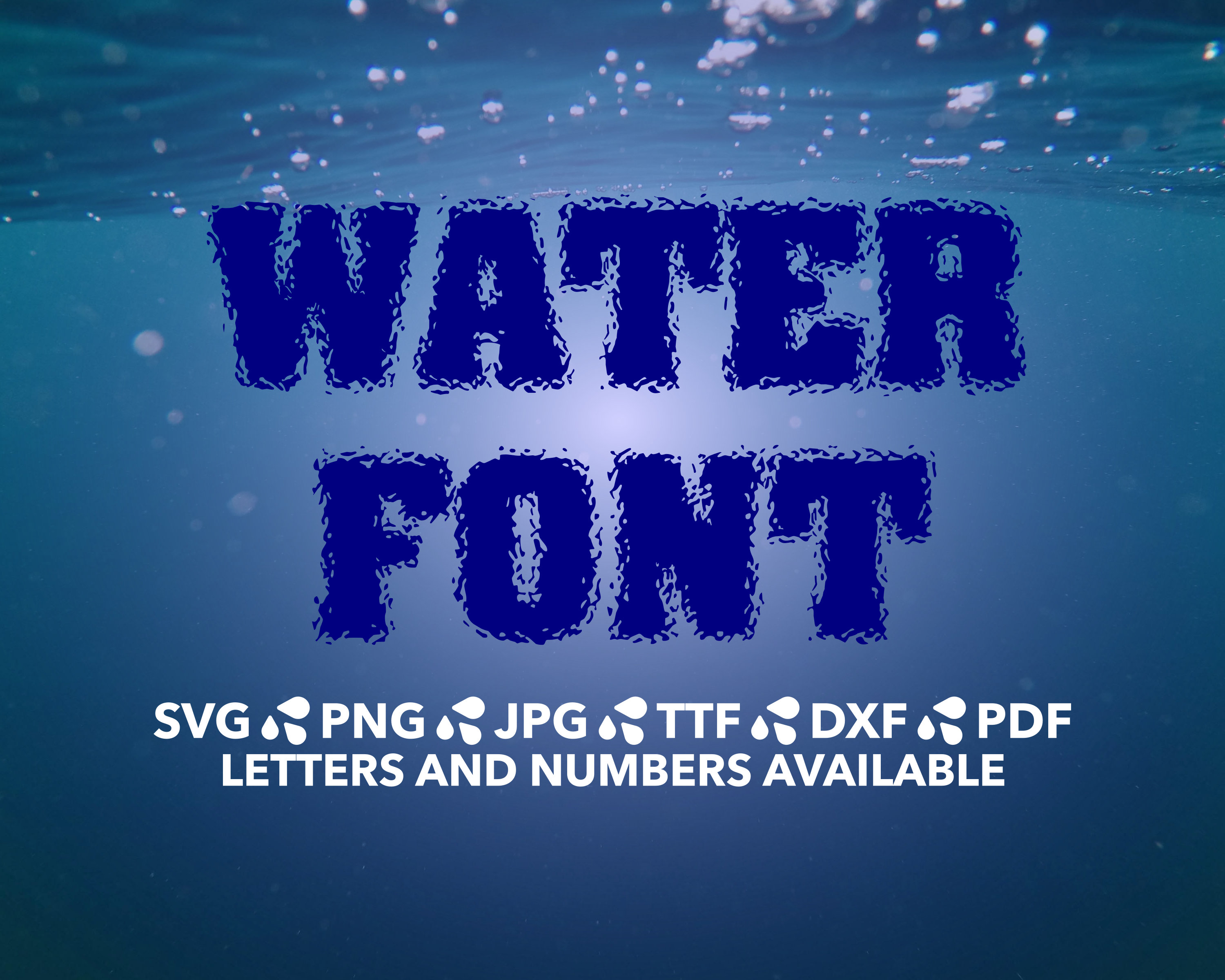 Water Font SVG, Water Letters PNG, Water Numbers SVG, Png, Jpg, Ttf ...