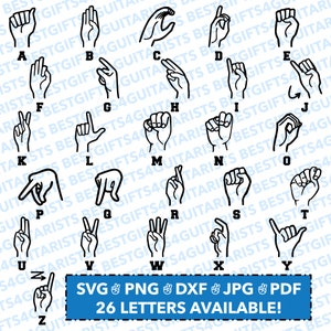American Sign Language Alphabet SVG, Sign Language Alphapack Cricut ...