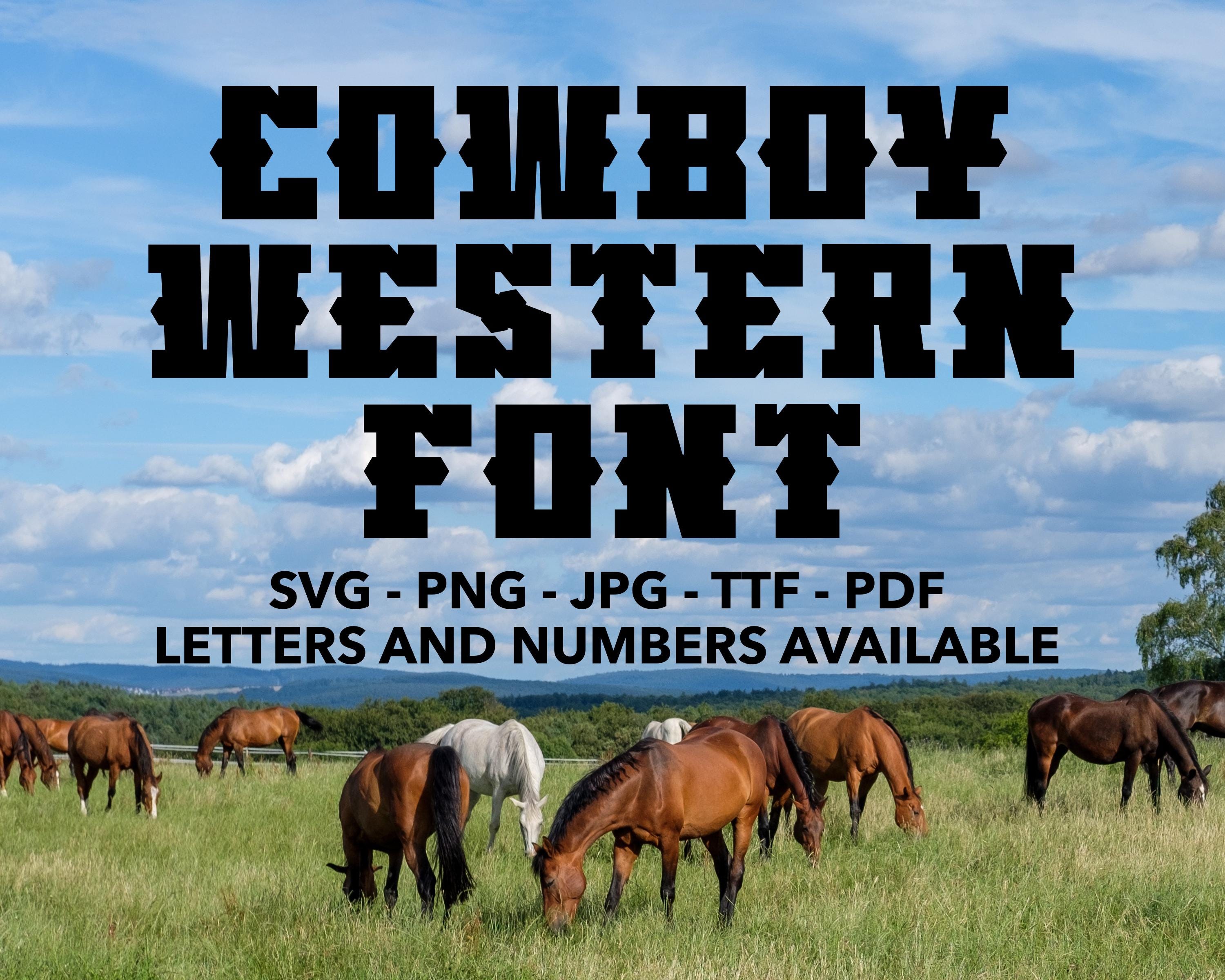Cowboy Western Font SVG, Distressed Font for Cricut, Western Font SVG ...