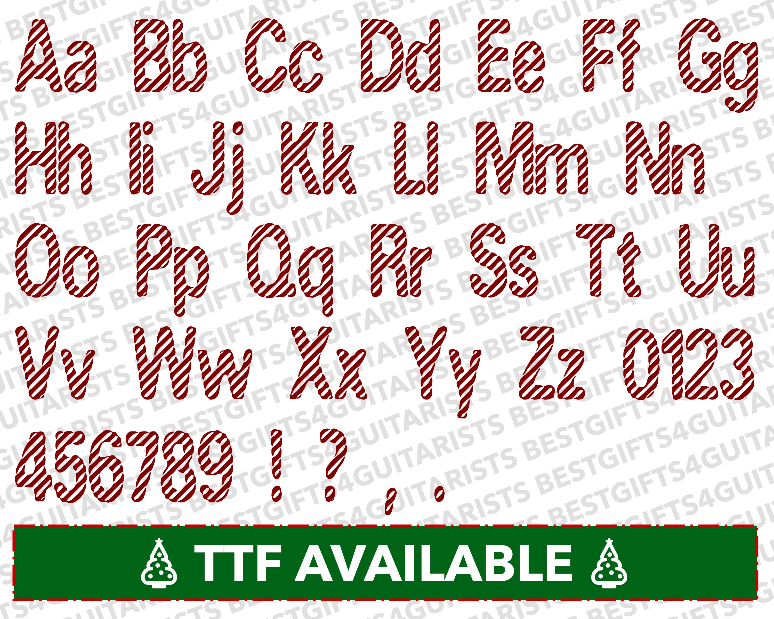 Christmas Candy Cane Font SVG, Christmas Candy Cane Font TTF, Christmas ...