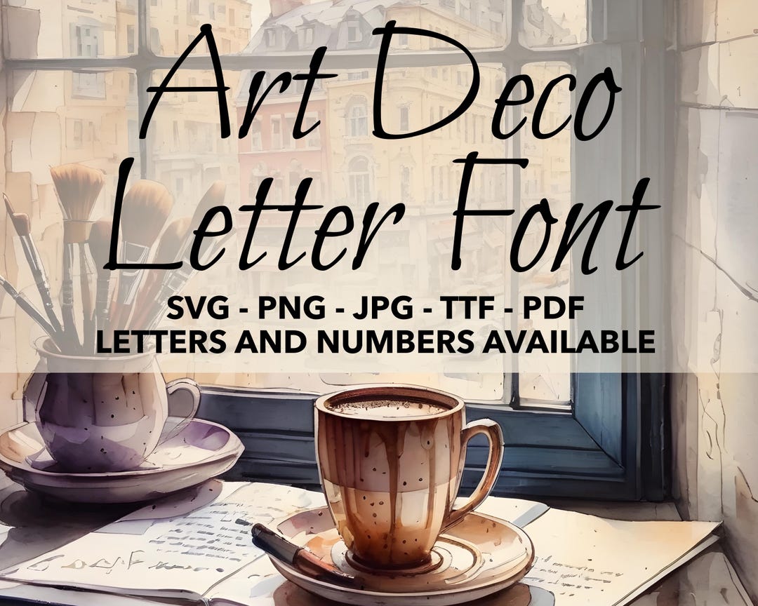 Art Deco Letter Font SVG, Art Deco Letter Font TTF, Art Deco Serif ...