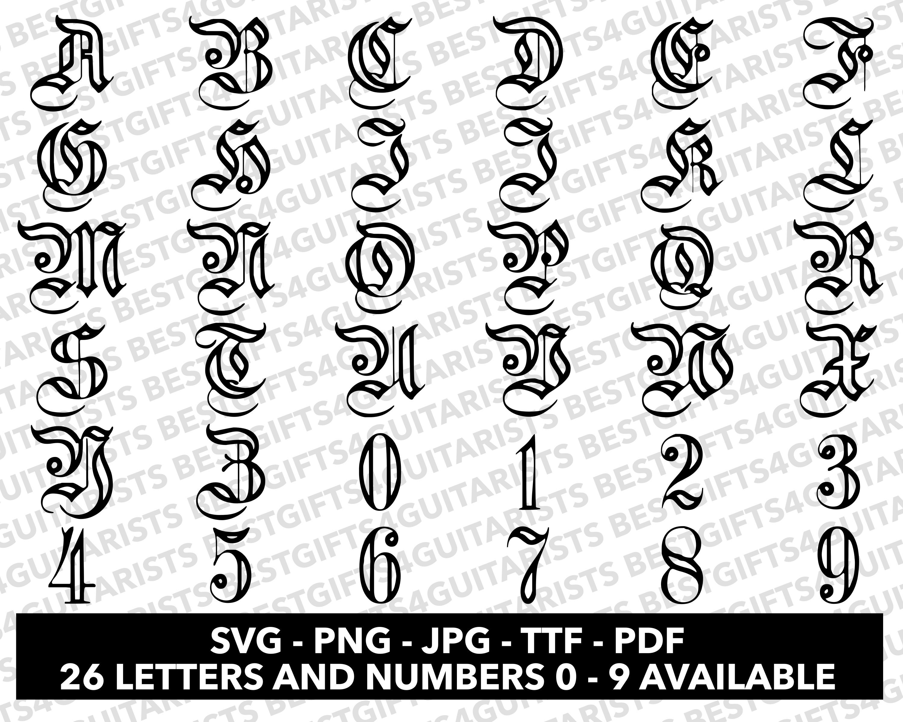 German Gothic Outline Font SVG, Blackletter Font SVG, Gothic Font Svg ...