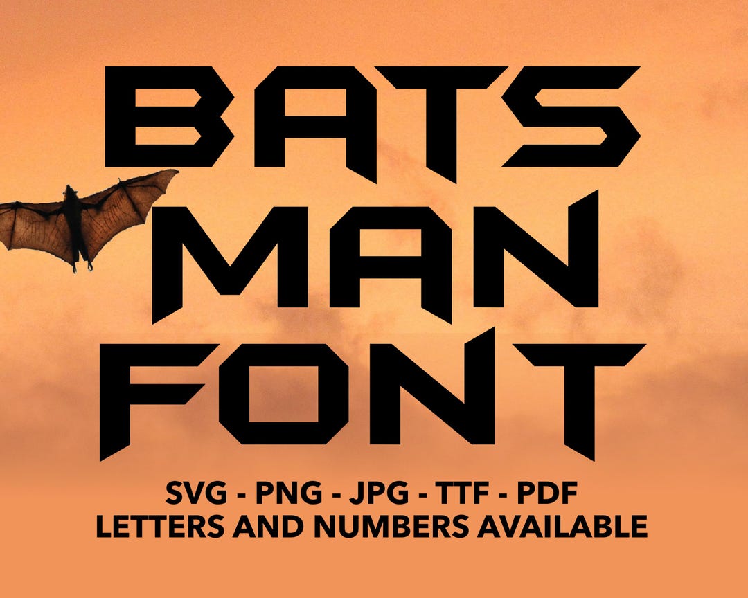 Bats Man Font SVG, Bats Man Alphabet, Bats Man Letter SVG, PNG, Jpg ...