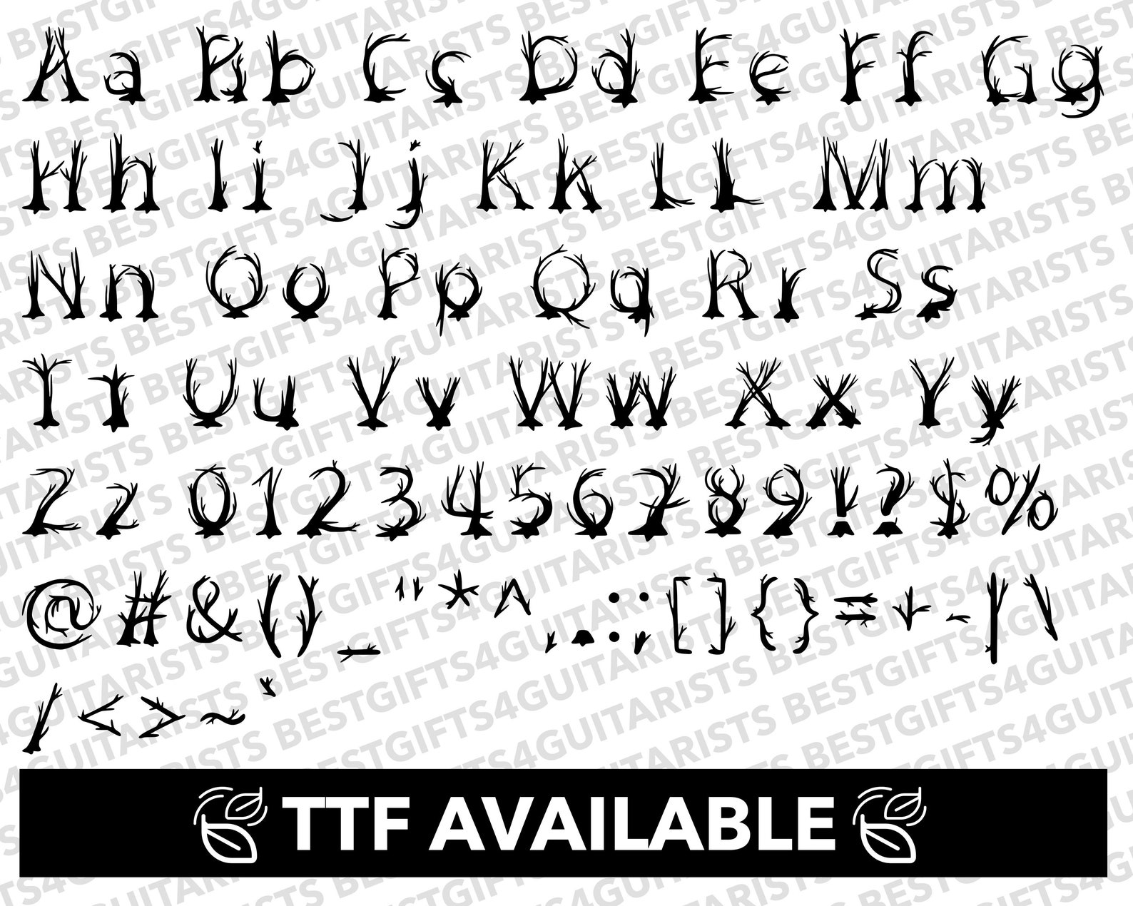 Tree Font SVG, Tree Font for Cricut, Tree Font SVG, PNG, Jpg, Ttf, Pdf ...