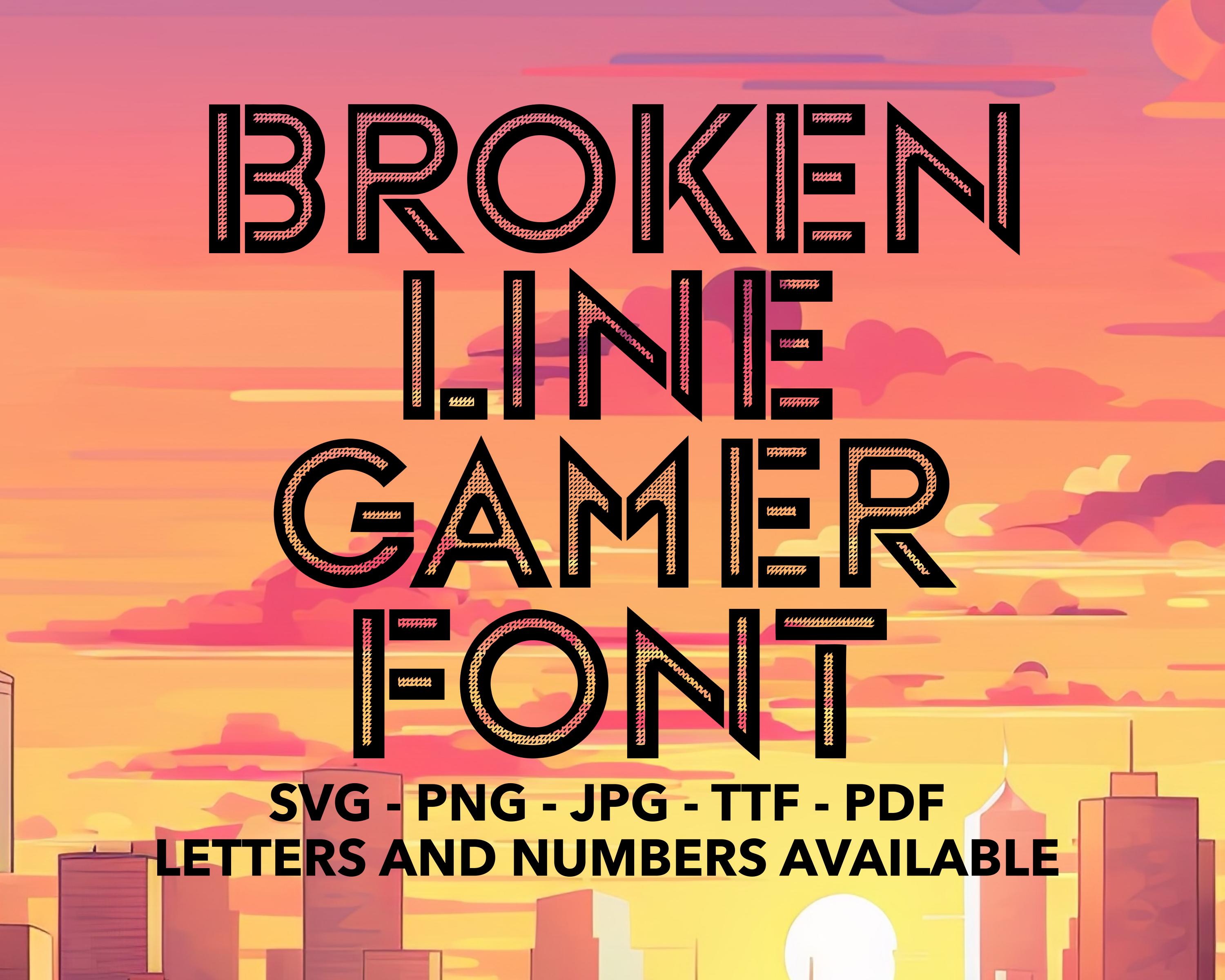 Broken Line Font SVG, Broken Line Font TTF, Broken Line Letters Svg ...