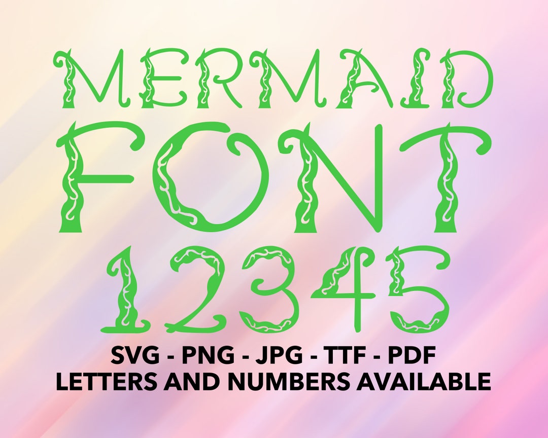 Mermaid Font SVG, Mermaid Font for Cricut, Mermaid Font SVG, PNG, Jpg ...