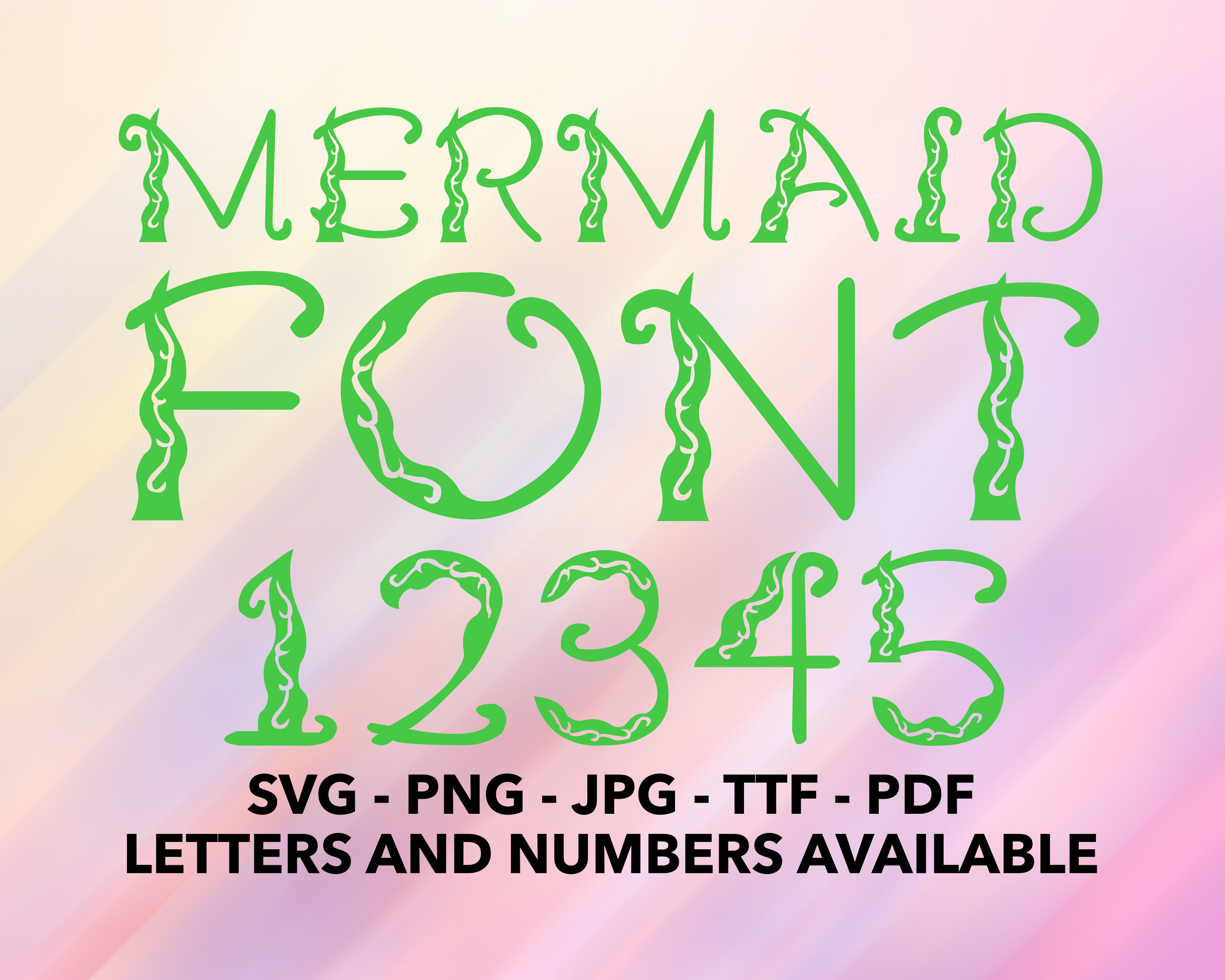 Mermaid Font SVG, Mermaid Font for Cricut, Mermaid Font SVG, PNG, Jpg ...