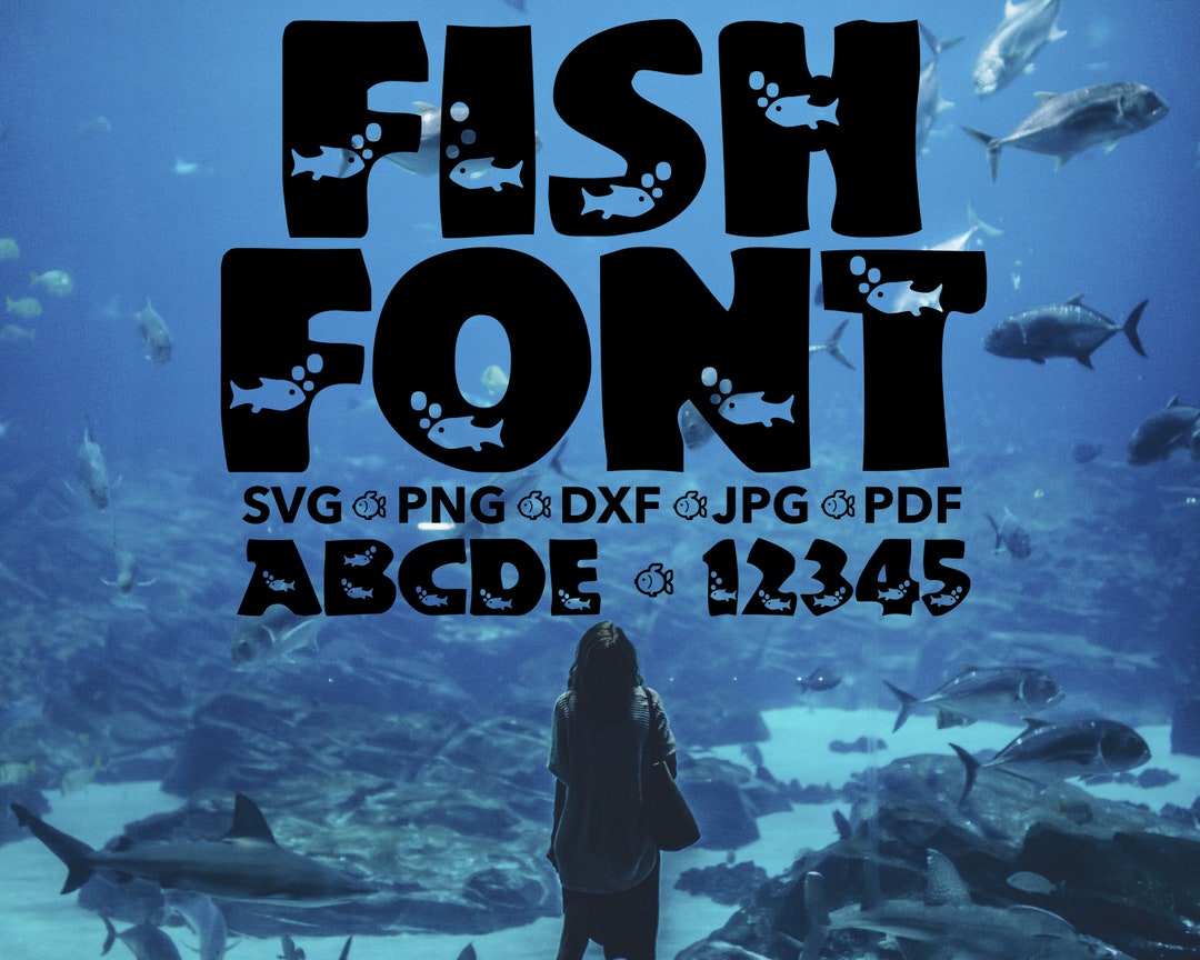 Fish Font SVG Fishing Font PNG Fishes Font SVG Fish Alphapack Svg, Png ...