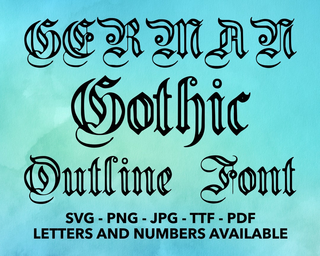 German Gothic Outline Font SVG, Blackletter Font SVG, Gothic Font Svg ...