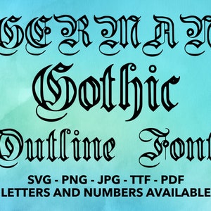 German Gothic Outline Font SVG, Blackletter Font SVG, Gothic Font Svg ...