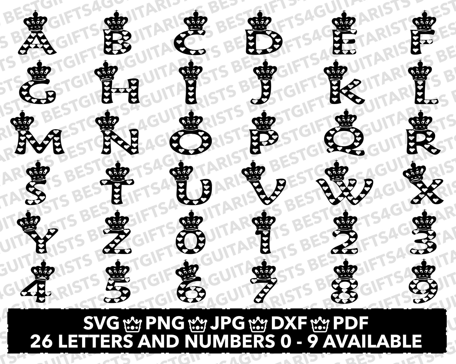 Crown Font SVG Crown Letters Crown Numbers Svg Png Jpg - Etsy UK