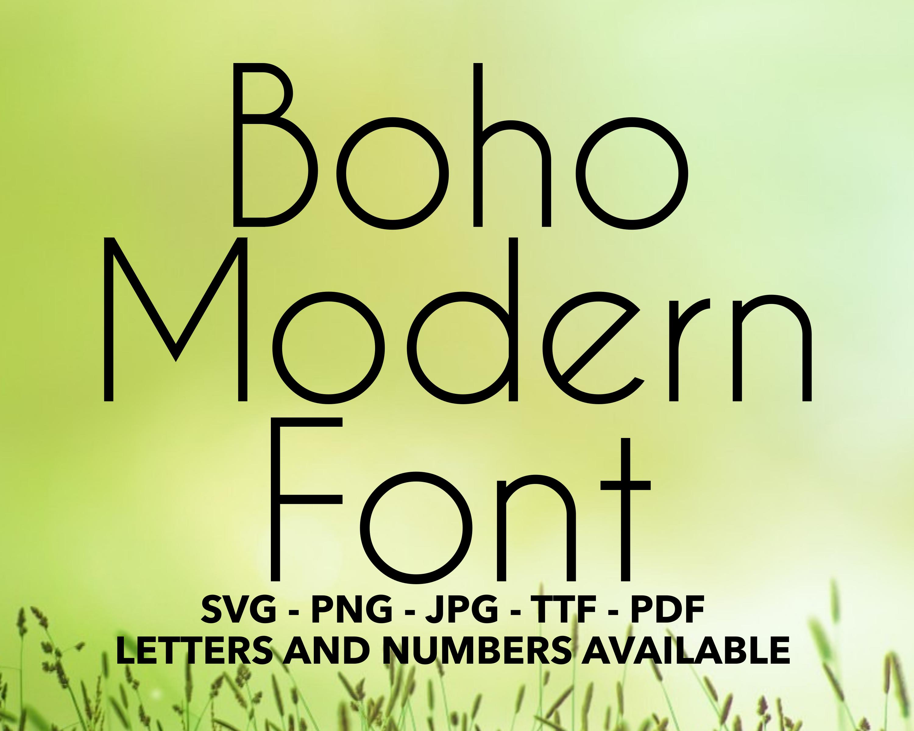 Boho Modern Font SVG, Line Letters, Line Numbers, Boho Font SVG, PNG ...