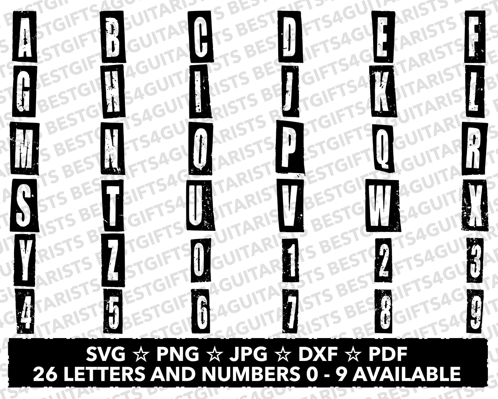 Distressed Cut Out Font SVG, Distressed Faded Letters PNG, Distressed ...