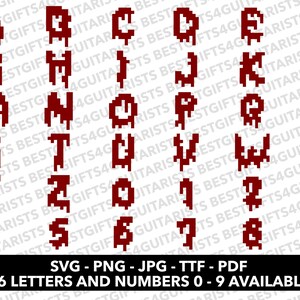 Blood Pixel Font SVG, Pixel Font for Cricut, Pixel Font SVG, PNG, Jpg ...
