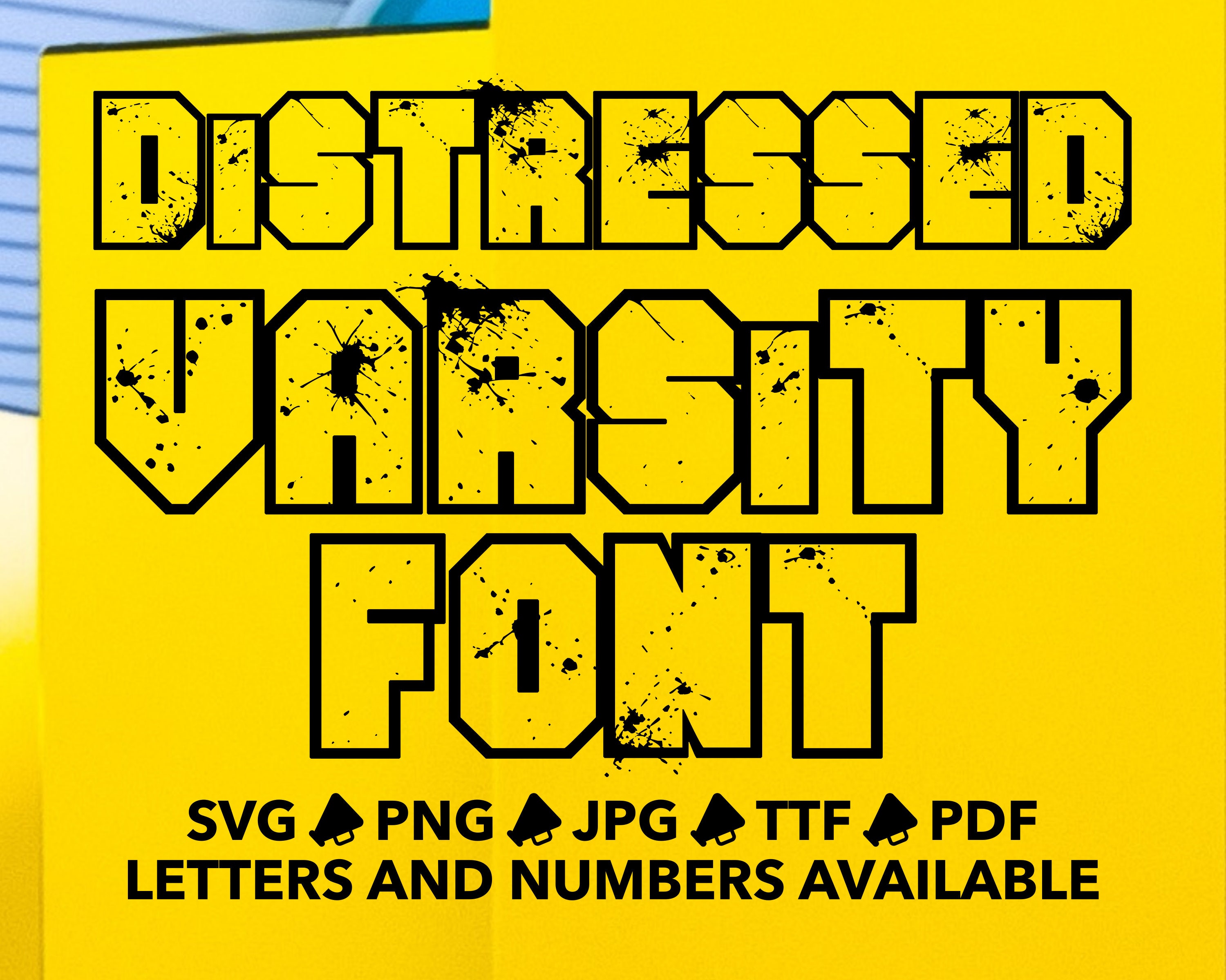 Varsity Font SVG, Distressed Varsity Font for Cricut, Varsity Font SVG ...