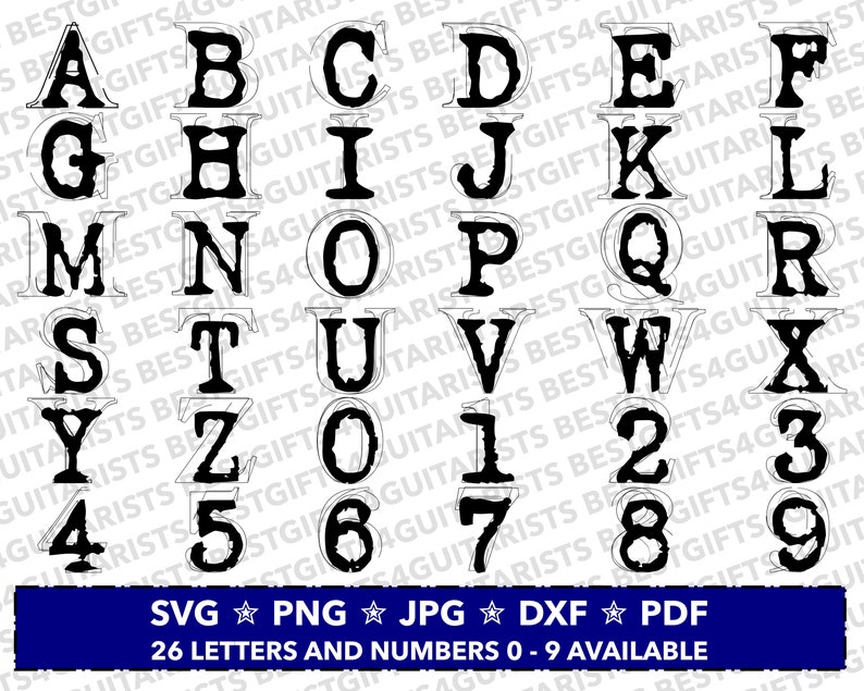 Distressed Outline Font SVG, Distressed Font, Distressed Letters Svg ... Distressed Outline Font SVG, Distressed Font, Distressed Letters Svg ...