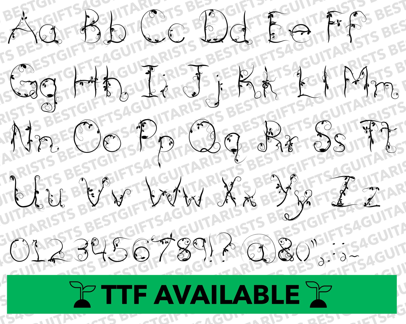 Vine Font SVG, Vine Font for Cricut, Vine Alphabet SVG, PNG, Jpg, Ttf ...