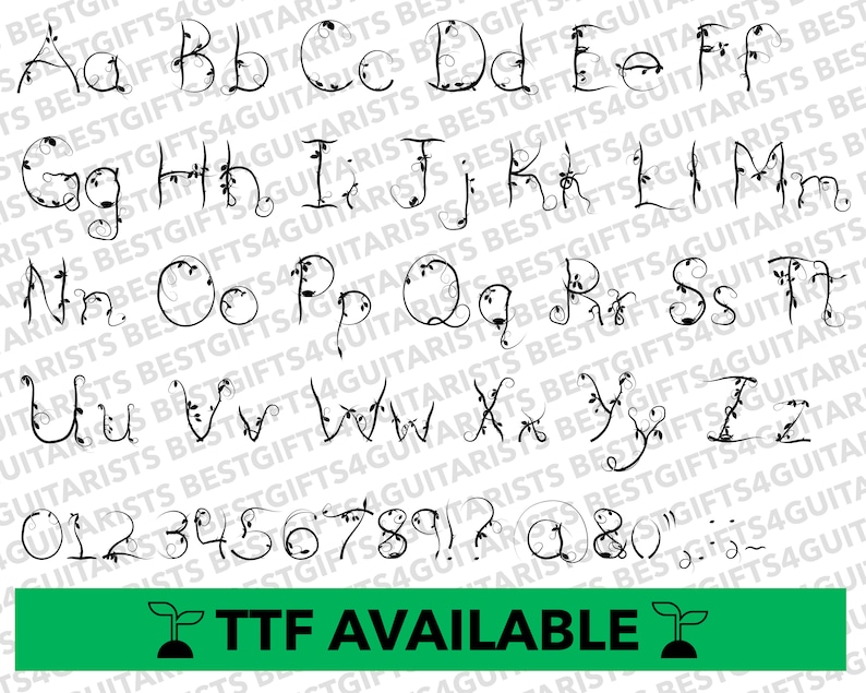 Vine Font SVG, Vine Font for Cricut, Vine Alphabet SVG, PNG, Jpg, Ttf ...