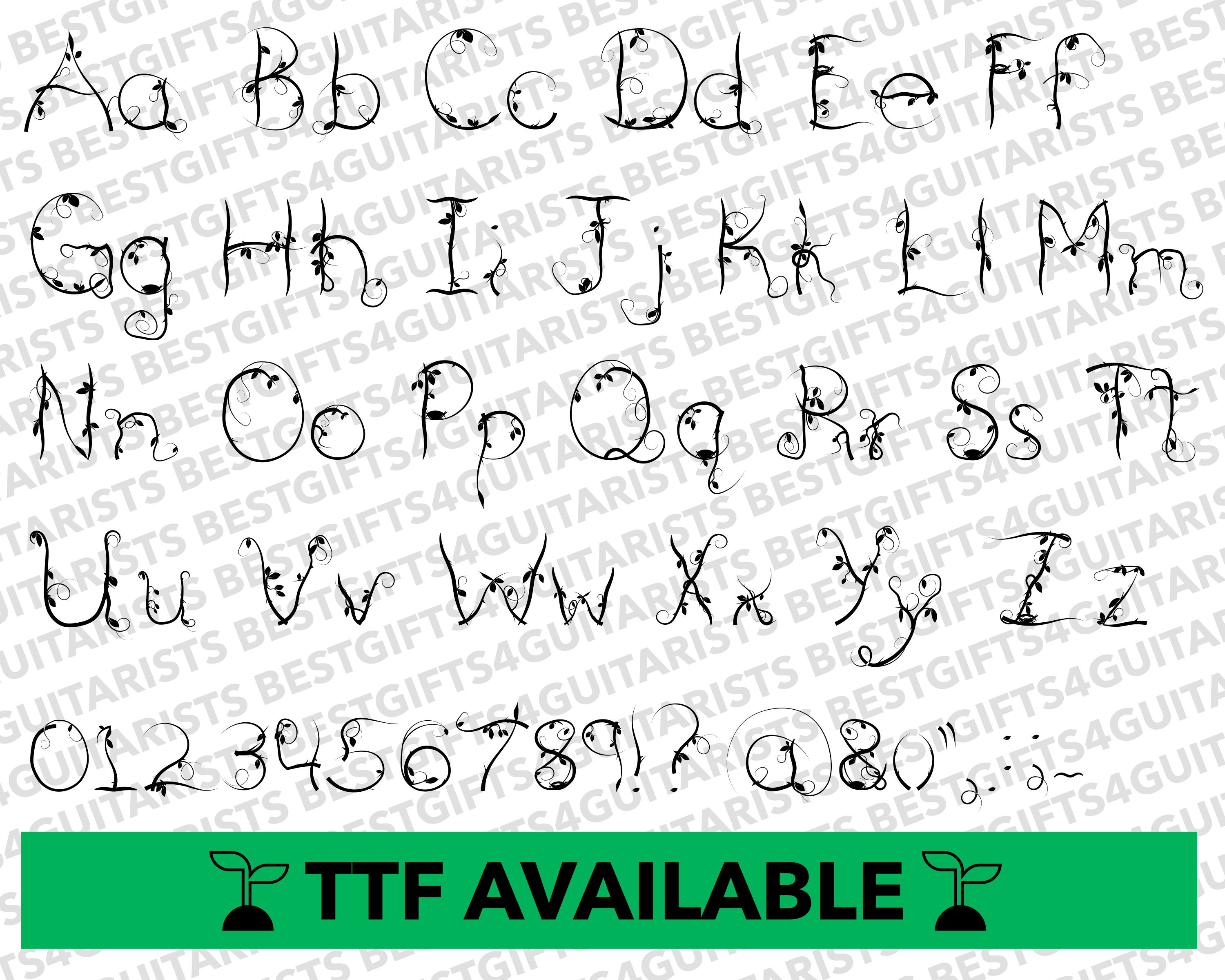 Vine Font SVG, Vine Font for Cricut, Vine Alphabet SVG, PNG, Jpg, Ttf ...