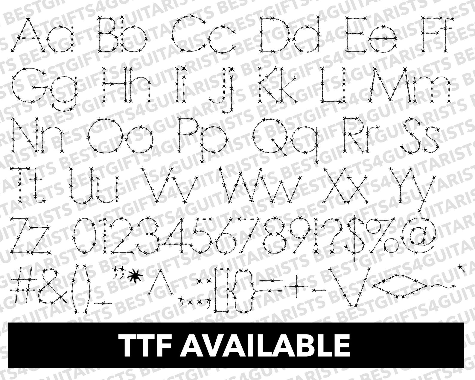 Barbed Wire Font SVG, Barbed Wire Font TTF, Barbed Wire Letters Svg ...