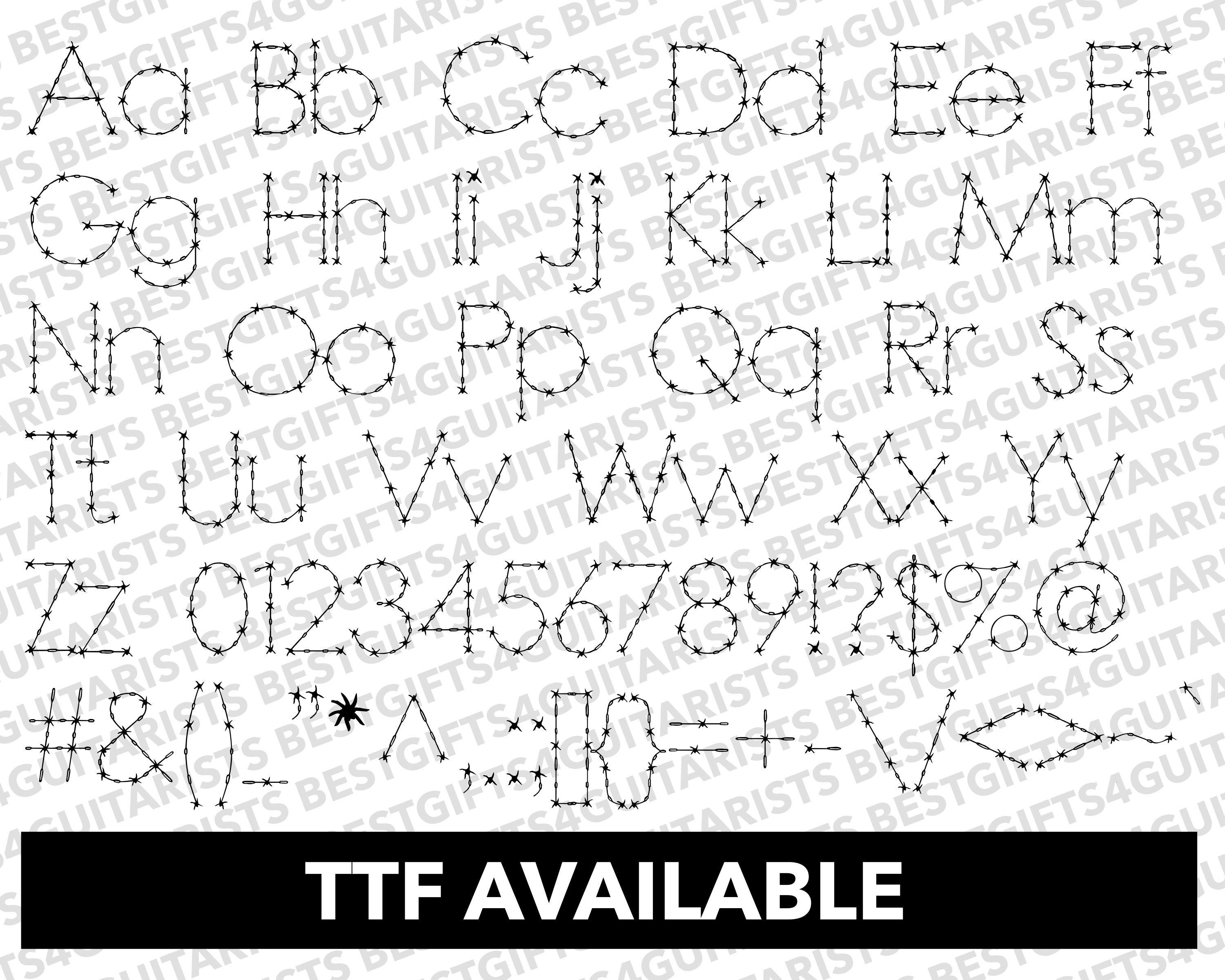 Barbed Wire Font SVG, Barbed Wire Font TTF, Barbed Wire Letters Svg ...