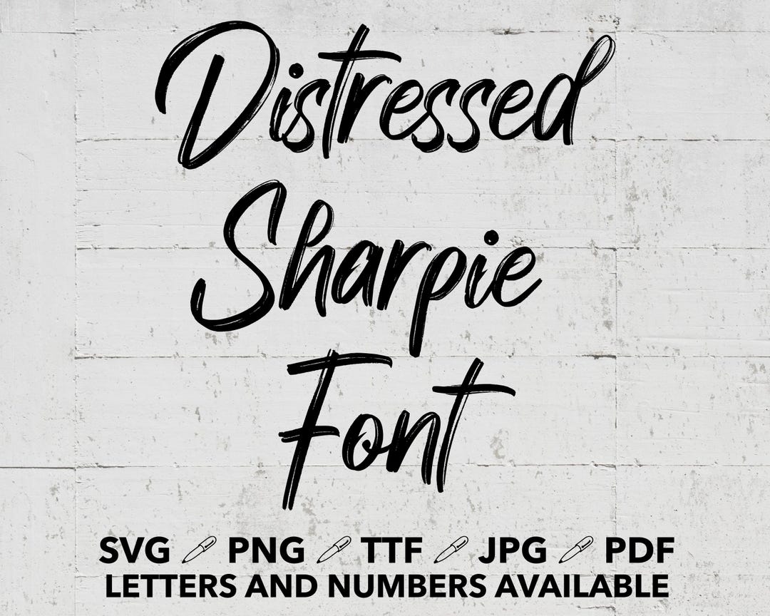 Distressed Font SVG, Distressed Letters, Distressed Numbers Svg, Png ...