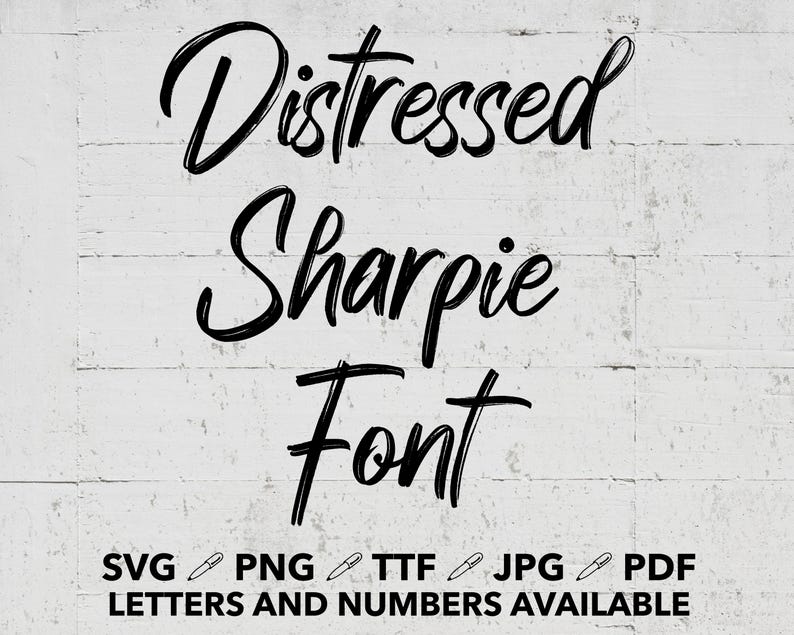 Distressed Font SVG, Distressed Letters, Distressed Numbers Svg, Png ...