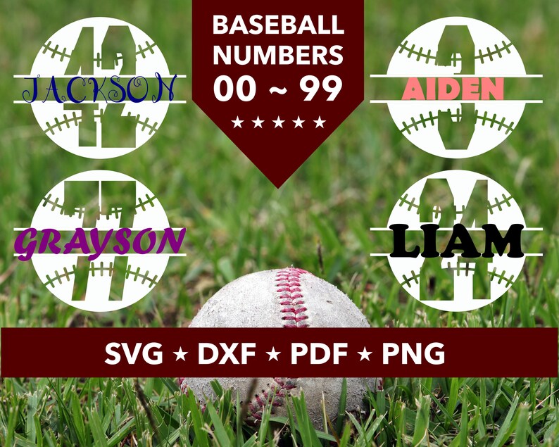Baseball Numbers SVG, Baseball Numbers for Cricut, Baseball Numbers SVG ...