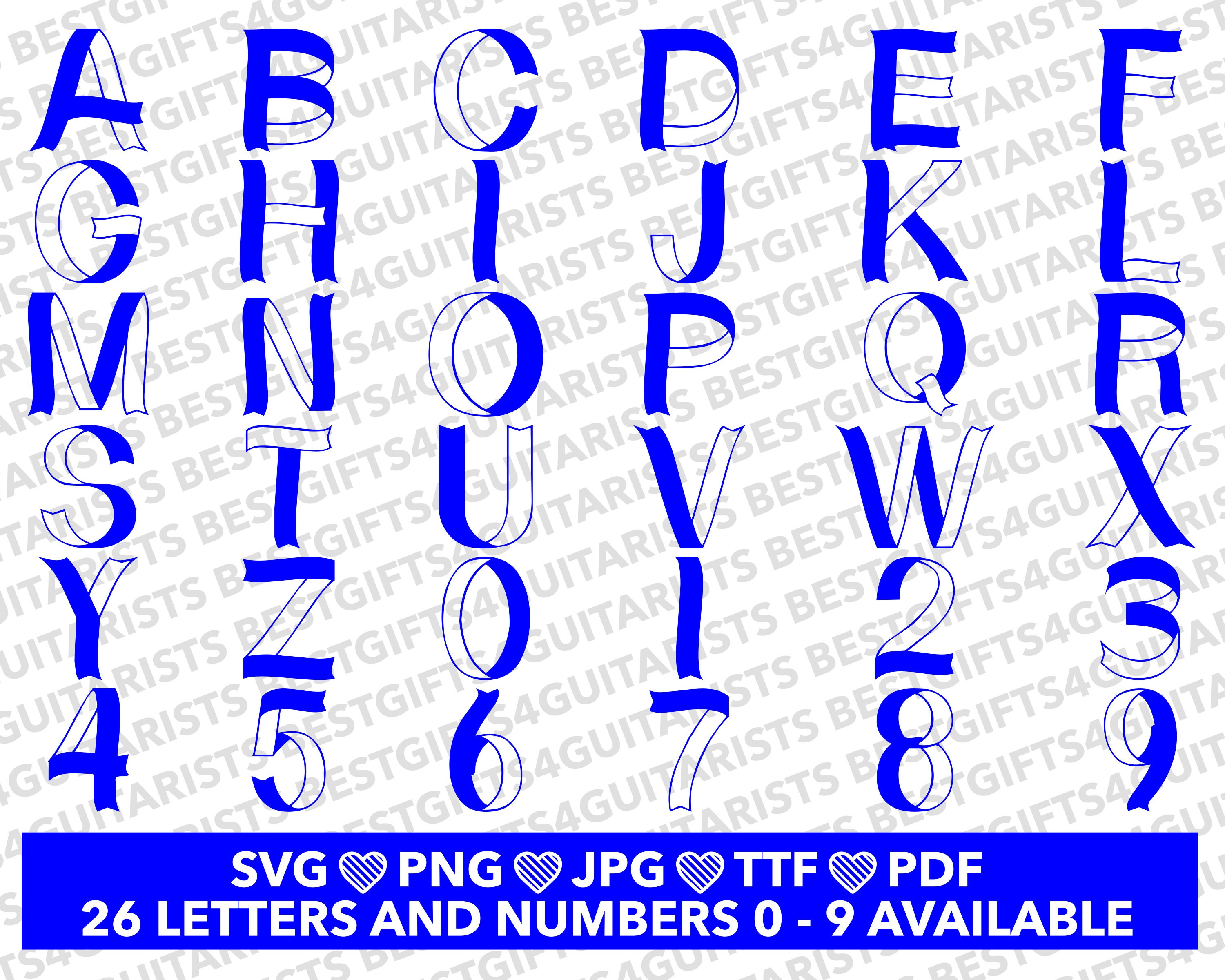 Blue Ribbon Font SVG, Ribbon Font for Cricut, Ribbon Font SVG, PNG, Jpg ...