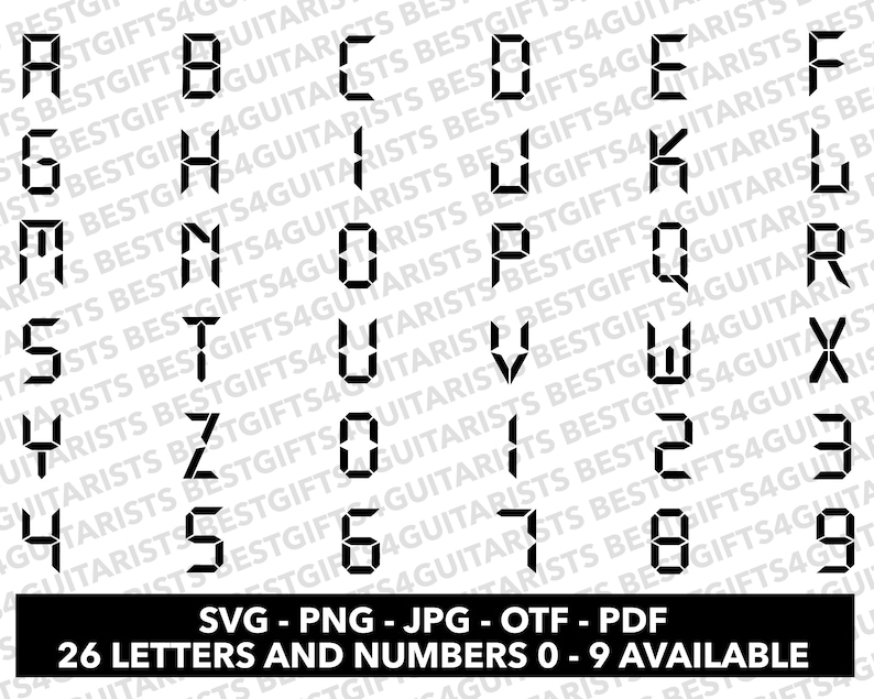 Alarm Clock Font SVG, Alarm Clock Font for Cricut, Digital Alarm Clock ...