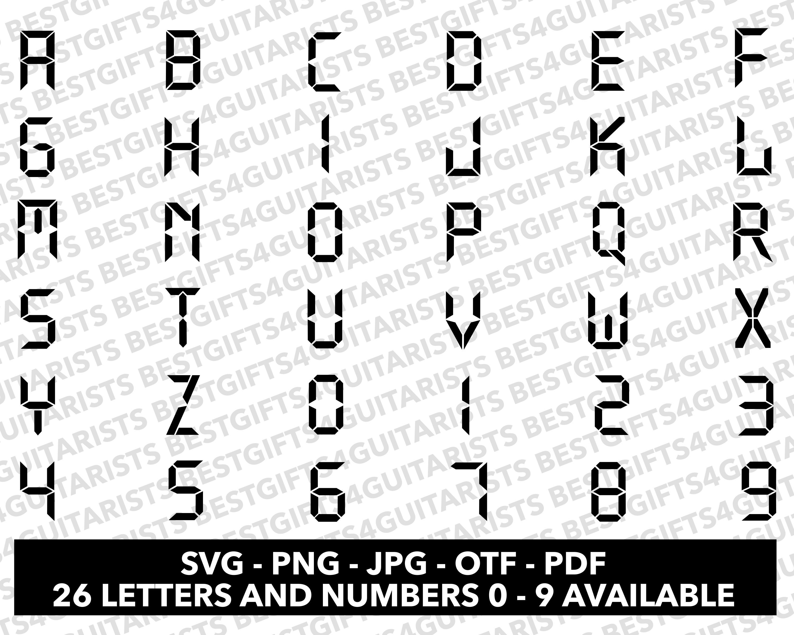 Alarm Clock Font SVG, Alarm Clock Font for Cricut, Digital Alarm Clock ...