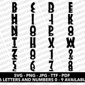 Water Font SVG, Water Reflection Font, Water Numbers SVG, PNG, Jpg, Ttf ...
