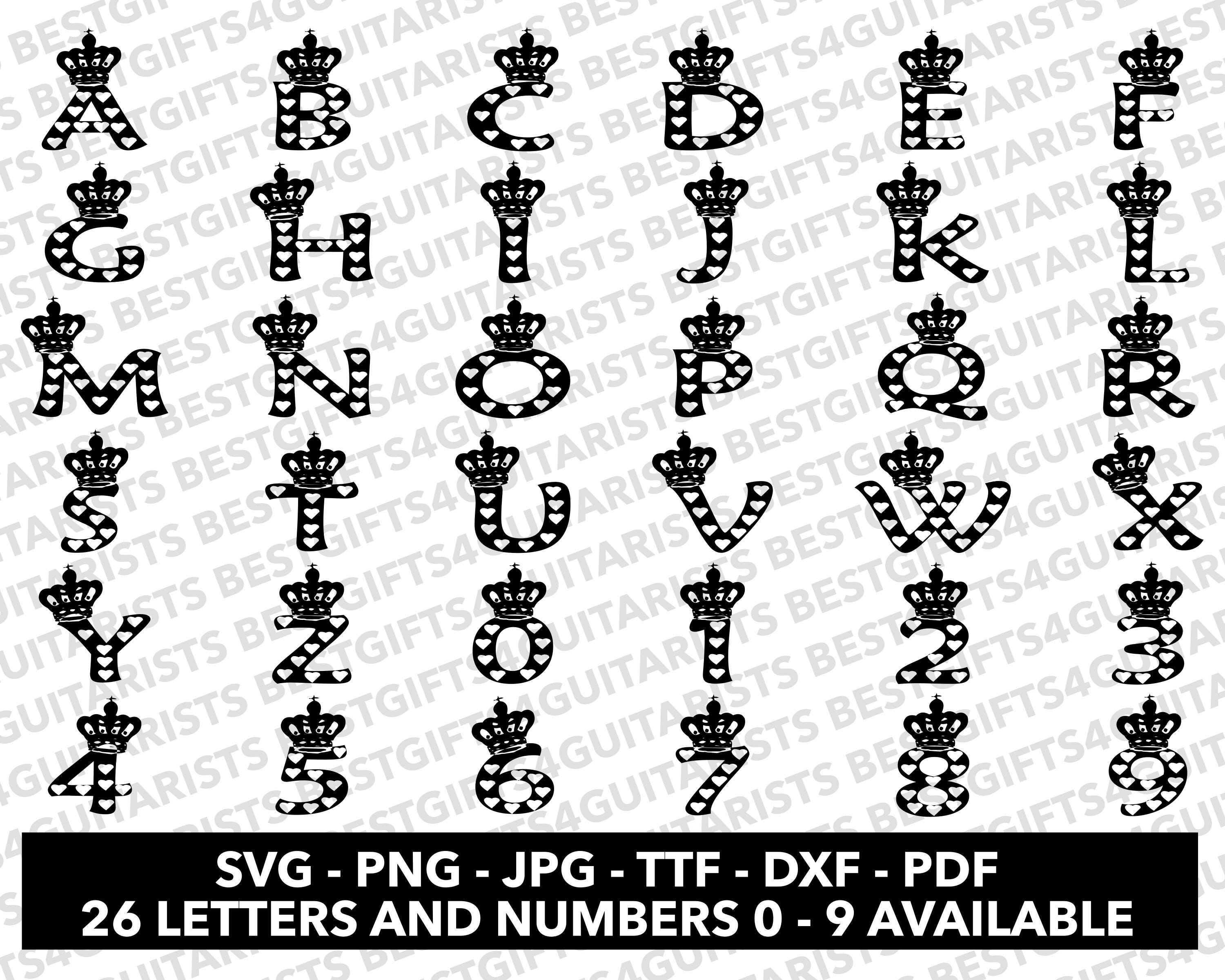 Crown Font SVG, Crown Letters, Crown Numbers Svg, Png, Jpg, Ttf, Dxf ...