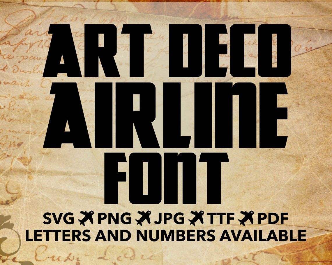 Art Deco Airline Font SVG, Art Deco Airline Font TTF, Art Deco Letters ...