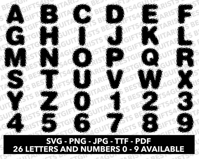 Distressed Dots Font SVG, Distressed Font for Cricut, Distressed Font SVG, PNG, Jpg, Ttf, Pdf ...